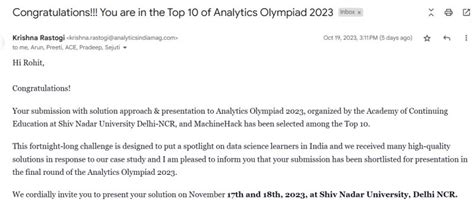 Rohit Pawar On Linkedin Analyticsolympiad Datascience