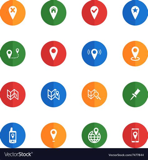 Pointer And Maps Icons Set Royalty Free Vector Image