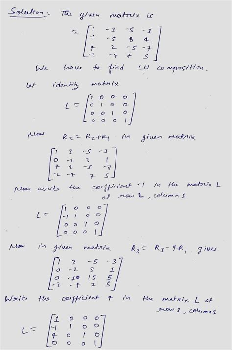 [solved] problem 3 find an lu factorization of the following matrix