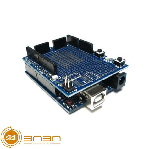 شيلد پروتوتايپ آردوينو Uno همراه با برد برد باباخانی الکترونیک