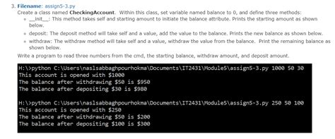 Solved 3 Filename Assign5 3py Create A Class Named