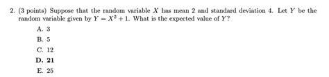 solved 2 3 points suppose that the random variable x has