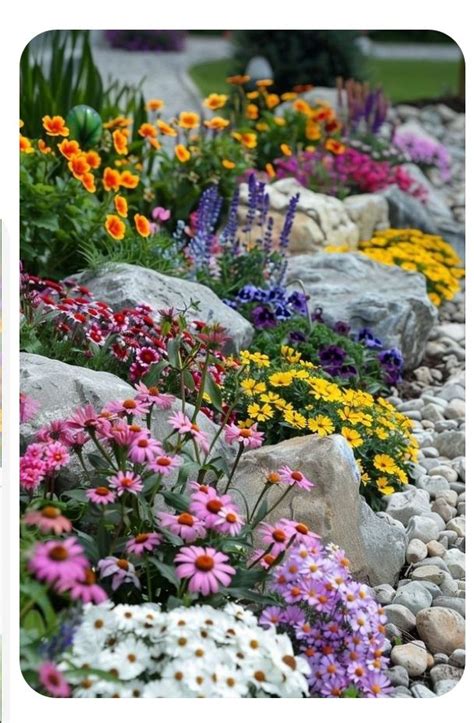 Small Flower Beds With Rocks Landscaping Flowers With Small Flowers