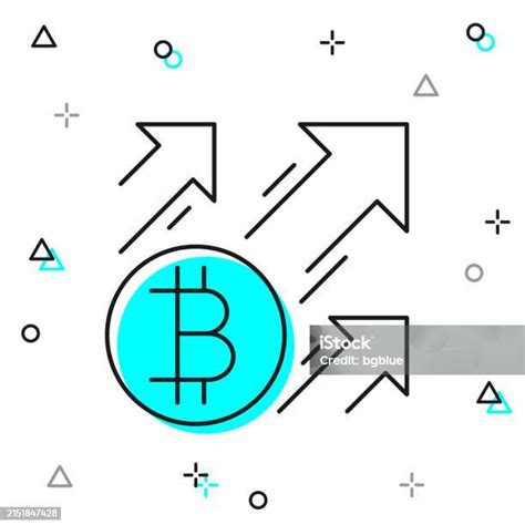 Bitcoin เพิ่มขึ้น ไอคอนเส้นบนพื้นหลังสีขาว ภาพประกอบสต็อก ดาวน์โหลดรูปภาพตอนนี้