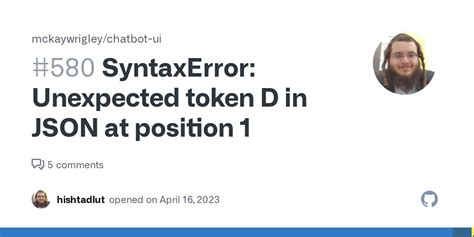 Syntaxerror Unexpected Token D In Json At Position 1 · Issue 580