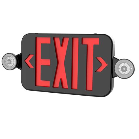 Black Exit Sign With Emergency Lights