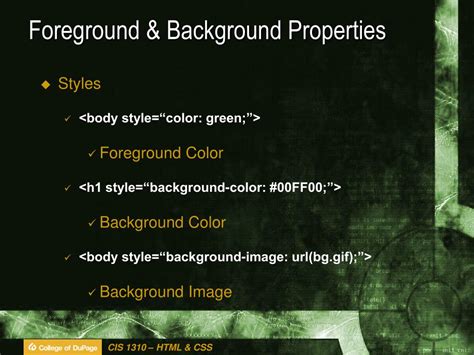 Ppt 3 Configuring Color And Text With Css Powerpoint Presentation Id
