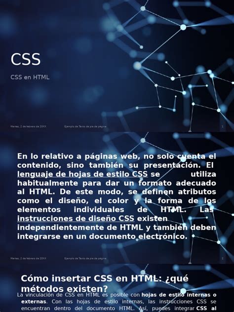 Css En Html Martes 2 De Febrero De 20xx Ejemplo De Texto De Pie De