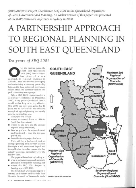 Pdf A Partnership Approach To Regional Planning In South East