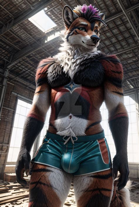 Anthro Furry Man In Tight Shorts Bulge Hybrid By Ladylalitafantasyart On Deviantart