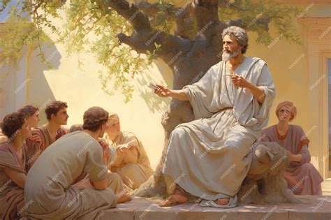 Premium Photo An Ancient Greek Philosopher Teaching A Diverse Group
