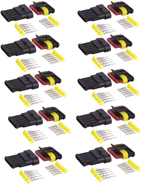 10 Kits 5 Pin Way Waterproof Electrical Connector Vicedeal