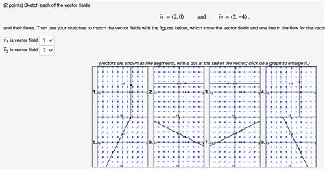 Solved 2 Points Sketch Each Of The Vector Fields Vi Chegg Com