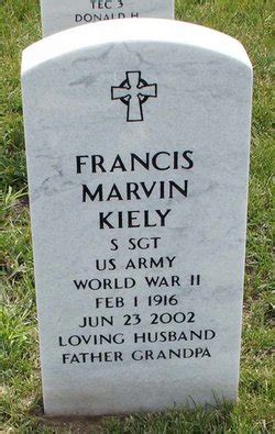Francis Marvin Kiely 1916 2002 Mémorial Find A Grave