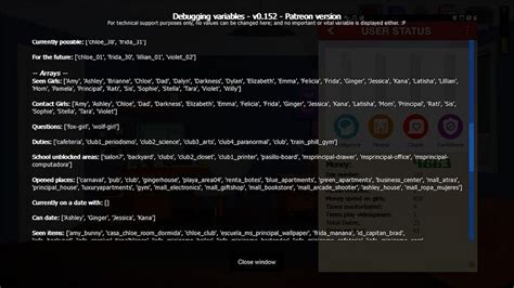 Debug Screen High School Days