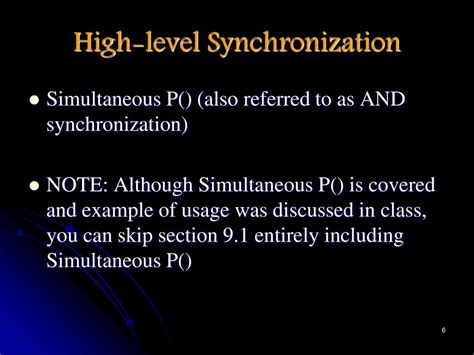 high level synchronization ppt download