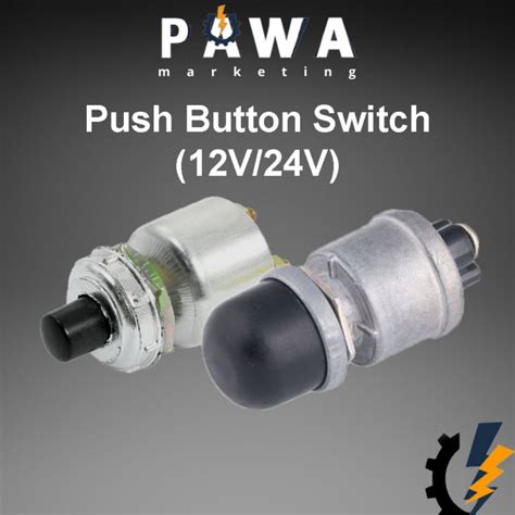 Pawa Push Start Button Switch 12v 24v With Rubber Cover Car Truck Vehicle Lorry Lori Kereta