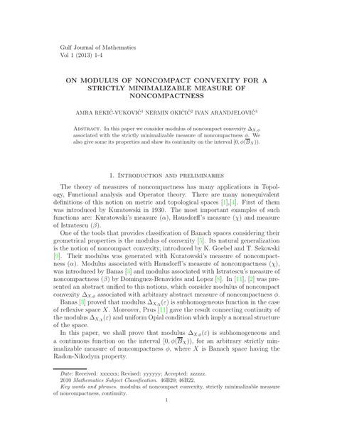 Pdf On Modulus Of Noncompact Convexity For A Strictly Minimalizable Pdf On Modulus Of Noncompact Convexity For A Strictly Minimalizable