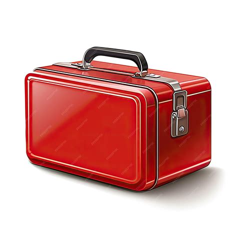 Premium Vector Red Color Lunchbox Isometric Vector White Background Isol