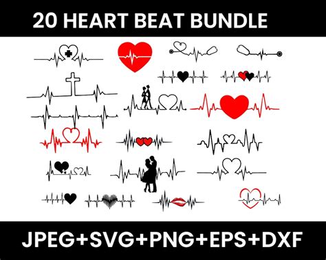 Heartbeat Svg Bundle Heartbeat Clipart Heartbeat Svg Cut Files For