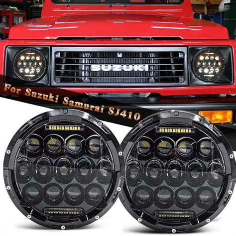 Faros Redondos Led Para Suzuki Samurai Sj410 7 Pulgadas Drl Hi Lo Beam Faro Compatible Con 