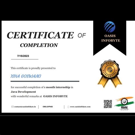 Javadevelopment Onlineinternship Internship Oasisinfobyte Webdevelopment Offerletter