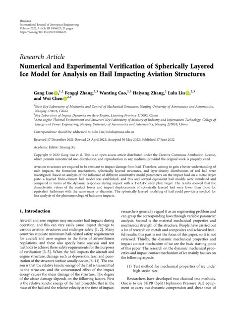 Pdf Numerical And Experimental Verification Of Spherically Layered Ice Model For Analysis On
