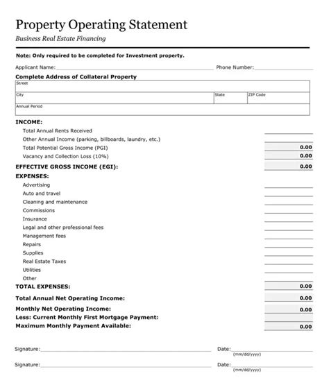 30 Free Operating Statement Example And Templates Pdf Excel American Templates
