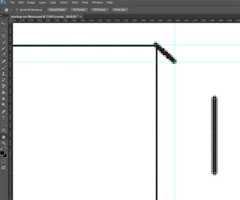Adobe Photoshop Strokes Of Rectangle And Pen Tool Line Different