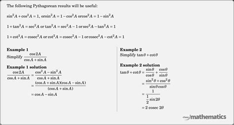Identities Maths Advanced Year 11 Nsw