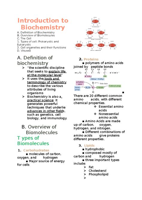 Introduction To Biochemistry Mod 1 Introduction To Biochemistry A Definition Of