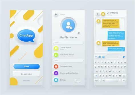 Neumorphic Chat Application Interface Vector Ui 23844514 Vector Art At Vecteezy