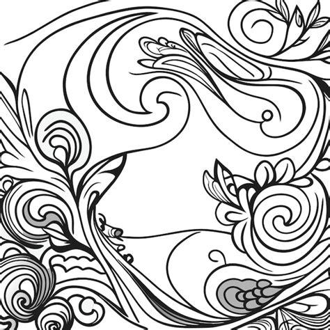 An Abstract Wallpaper Featuring Vibrant Swirls Of Color Vector Illustration Doodle Line Art