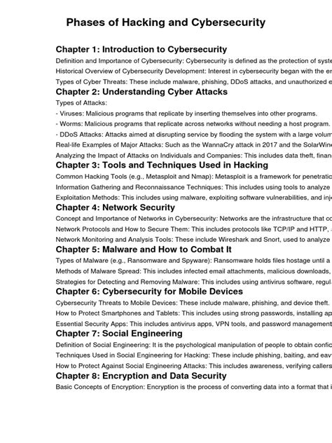 Phases Of Hacking And Cybersecurity Pdf Malware Security