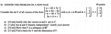 Solved 40 points -27 4) ANSWER THIS PROBLEM ON A NEW PAGE a | Chegg.com