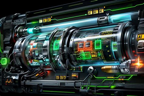 High Tech Ai Control Panel With Glowing Circuits Vibrant Colors Digital Illustration