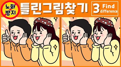 틀린그림 3개 찾기 인싸들은 이렇게 대답한다 다른그림 3개를 찾기 두뇌게임을 통해 집중력 향상 두뇌노화방지 치매예방까지 Youtube