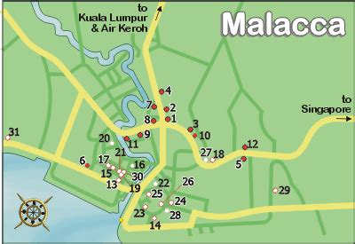 Malacca Malaysia Map Hotels And Activities Malacca Malaysia
