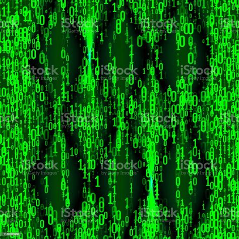 Background In A Matrix Style Falling Random Numbers Stock Illustration