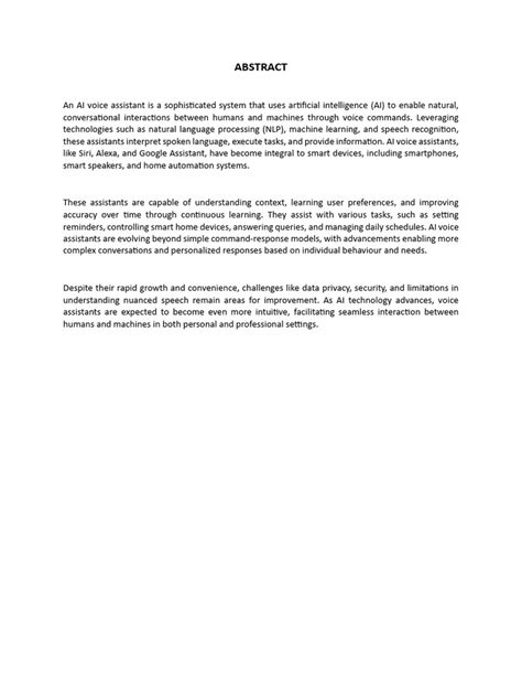 Ai Voice Assistant Pdf