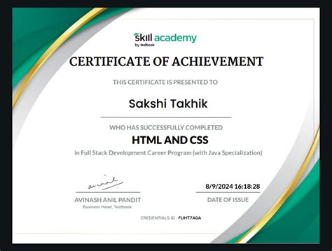 Completed Html And Css Training Sakshi Takhik Posted On The Topic