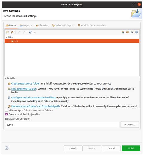 ubuntuでeclipseでプロジェクトを作成するとエラーが出る原因知りたい