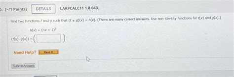 solved find two functions f and g such that f∘g x h x