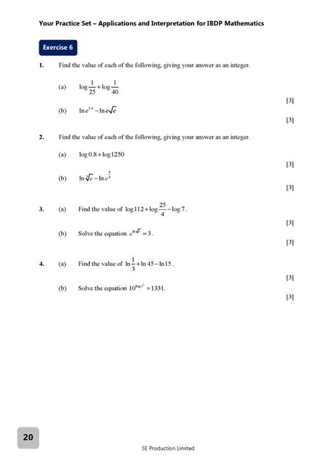 【ib Math】your Practice Set Applications And Interpretation For Ibdp Mathematics Book 2
