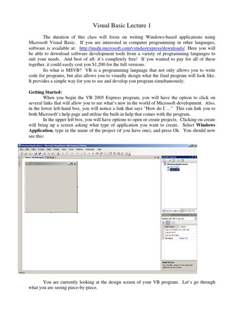 Visual Basic Notes Pdf Double Click Basic