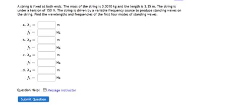 solved a string is fixed at both ends the mass of the