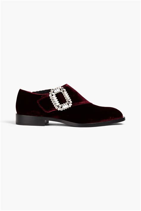 Roger Vivier Monk Strass Loafers Aus Samt Mit Verzierung The Outnet