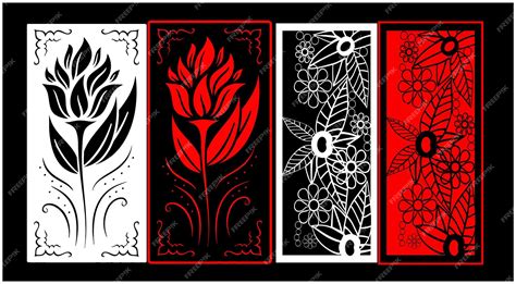 장식 벽 패널 세트 Jali 디자인 Cnc 패턴 레이저 커팅 패턴 라우터 Cnccuttingjali La 프리미엄 벡터