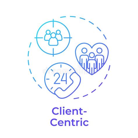 Client Centric Blue Gradient Concept Icon Stock Vector Illustration Of Customer Aesthetic