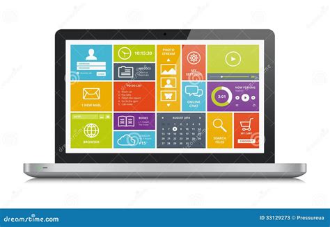 Metallic Laptop With Modern UI Stock Photos Image 33129273